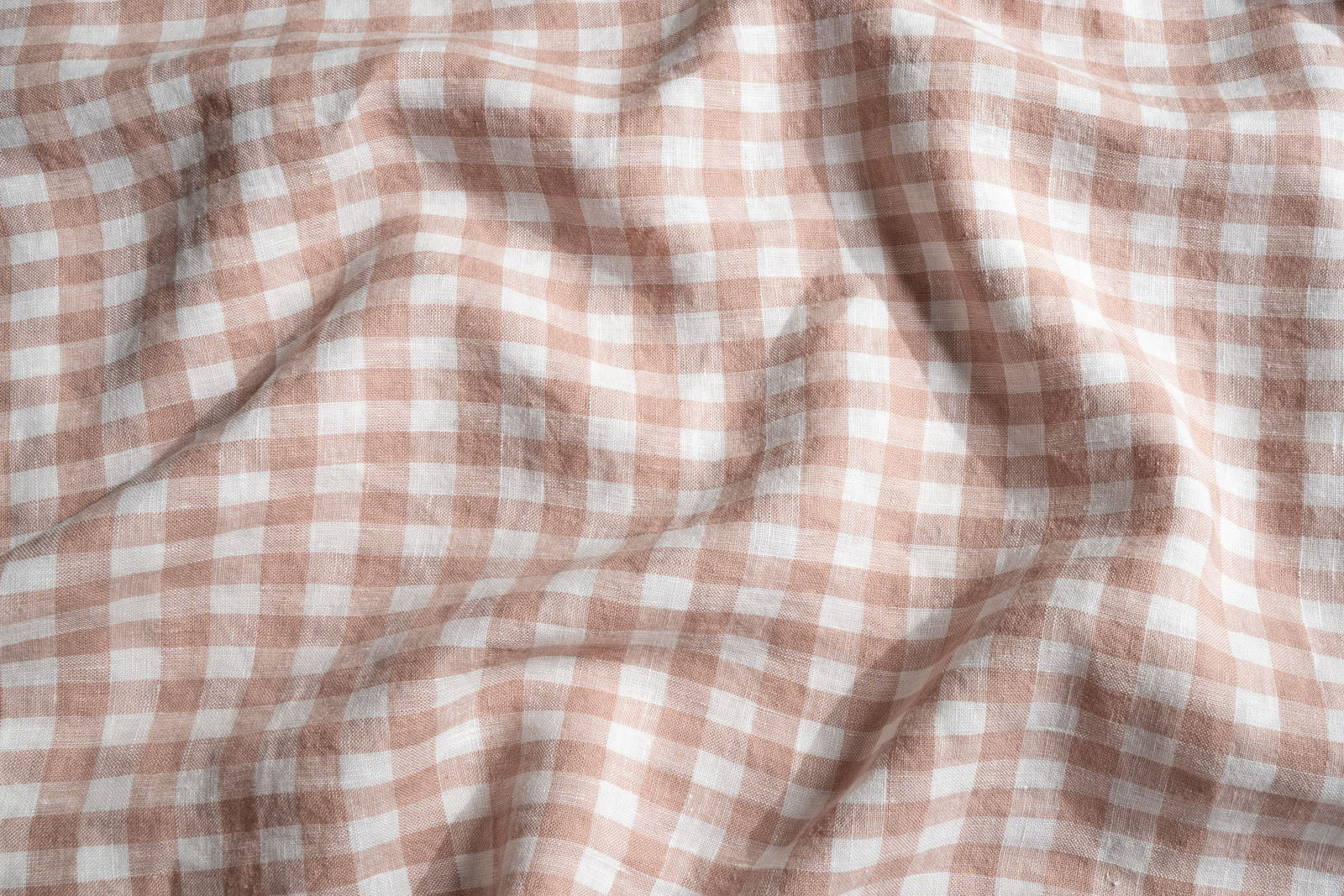 Clay Gingham French Flax Linen – I Love Linen