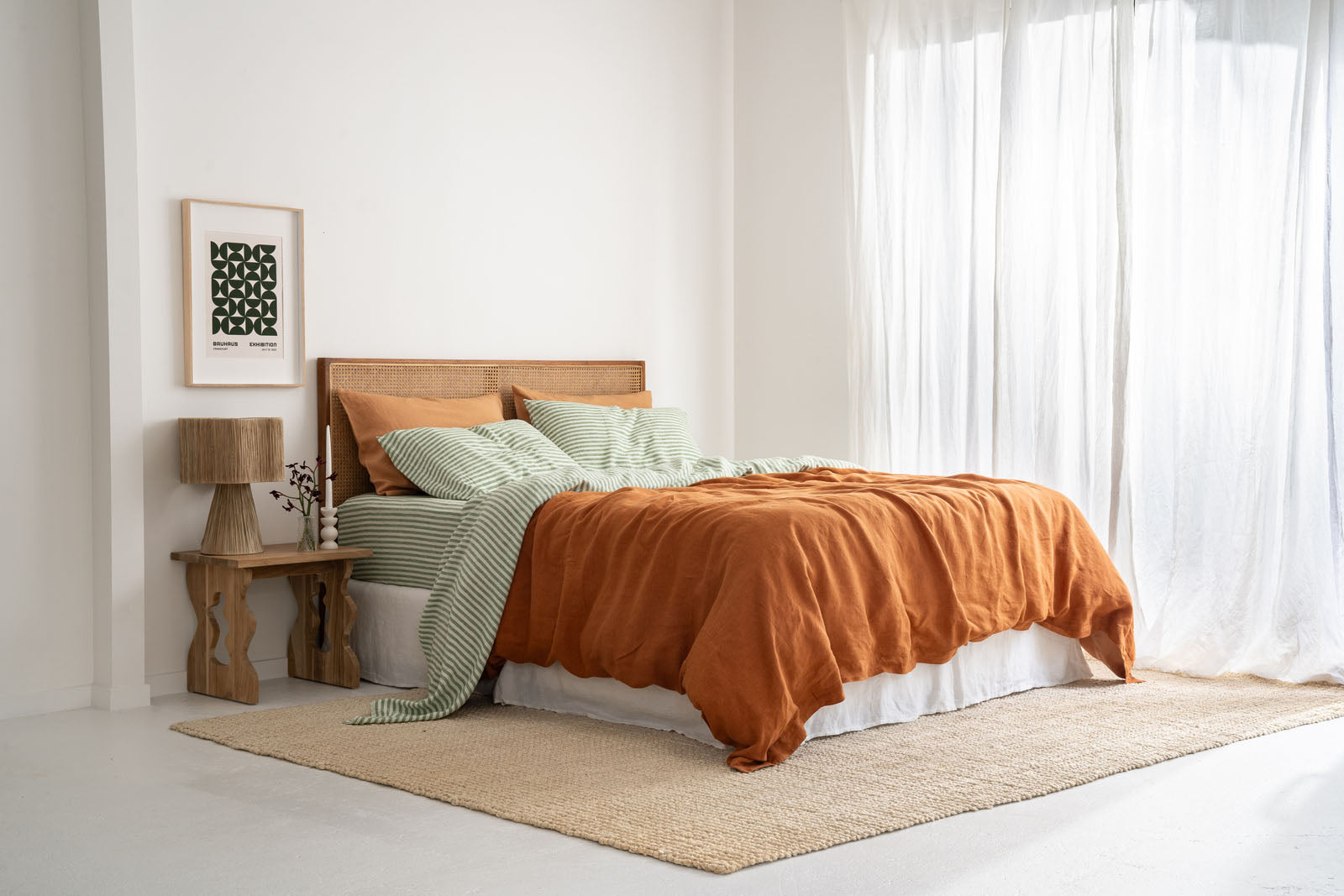 Ivy Stripe, Ochre & Sandalwood Collection – I Love Linen