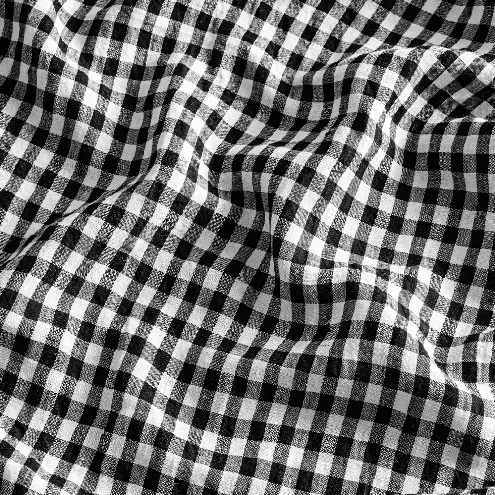 French Flax Linen Swatch in Charcoal Gingham – I Love Linen