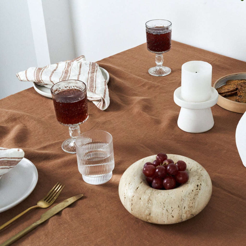 French Flax Linen Table Cloth in Hazelnut – I Love Linen
