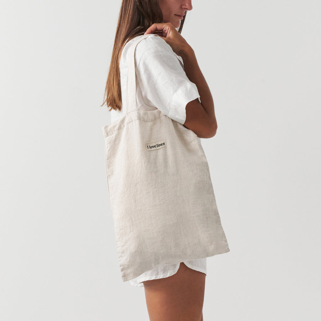 French Flax Linen Market Bag in Natural – I Love Linen