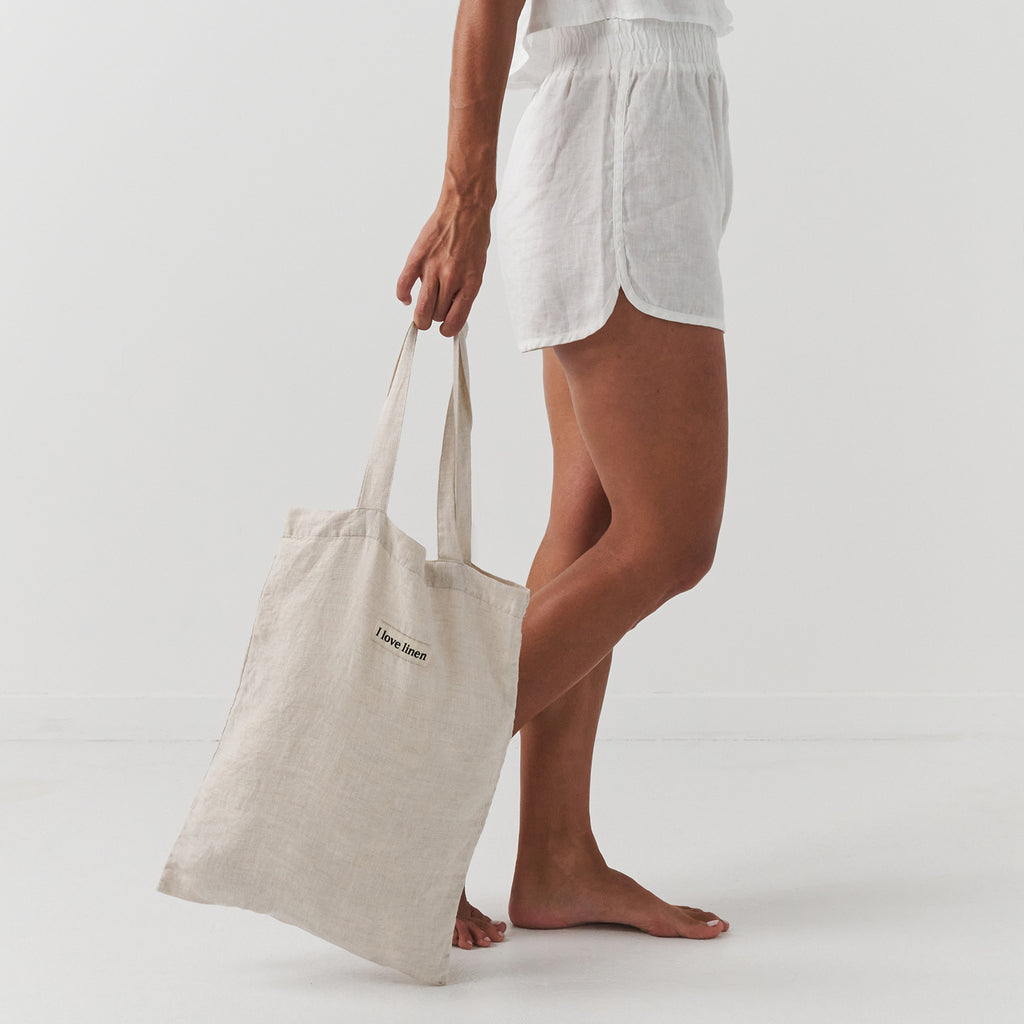 French Flax Linen Market Bag in Natural – I Love Linen
