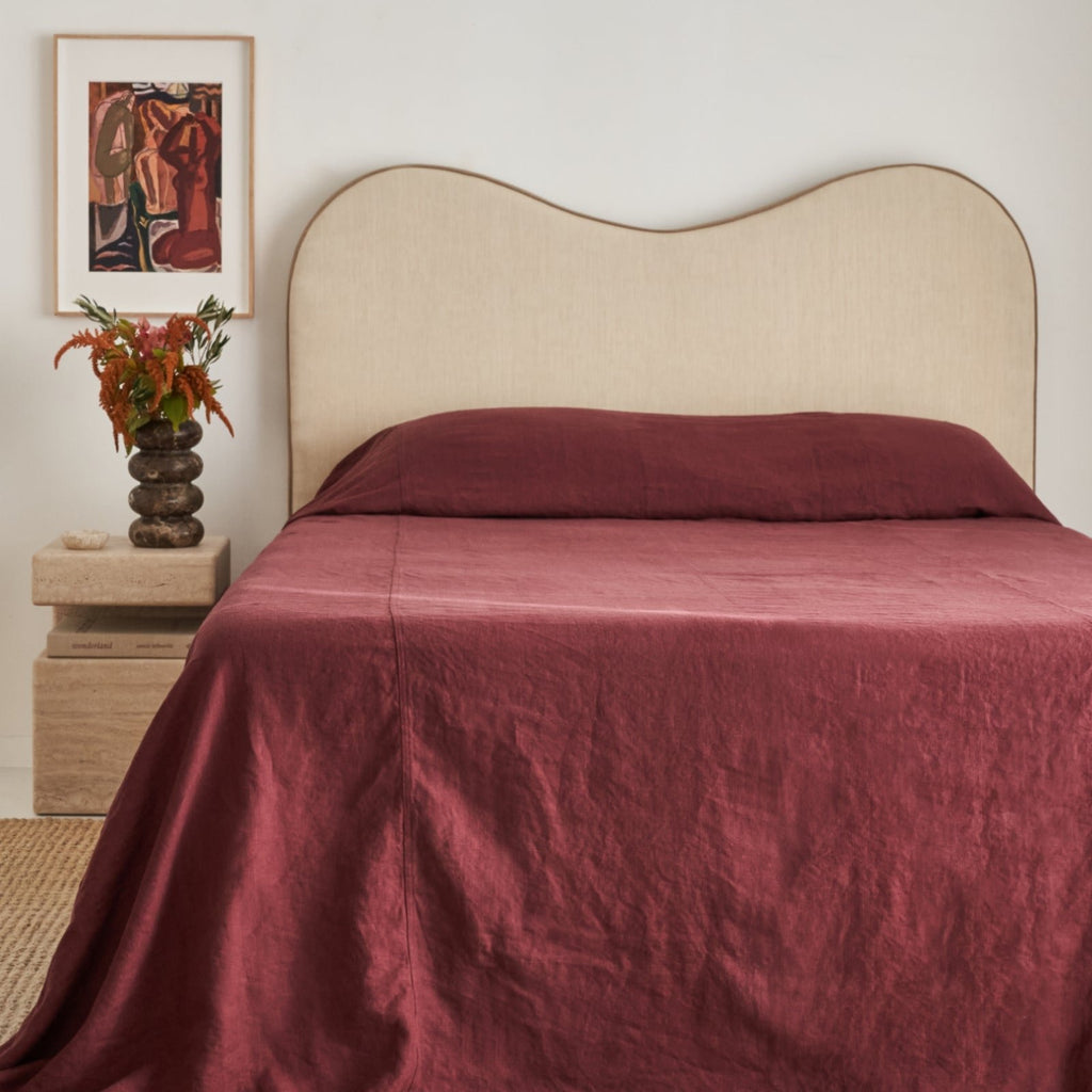 French Flax Linen Heavy Bed Cover in Cherrywood – I Love Linen