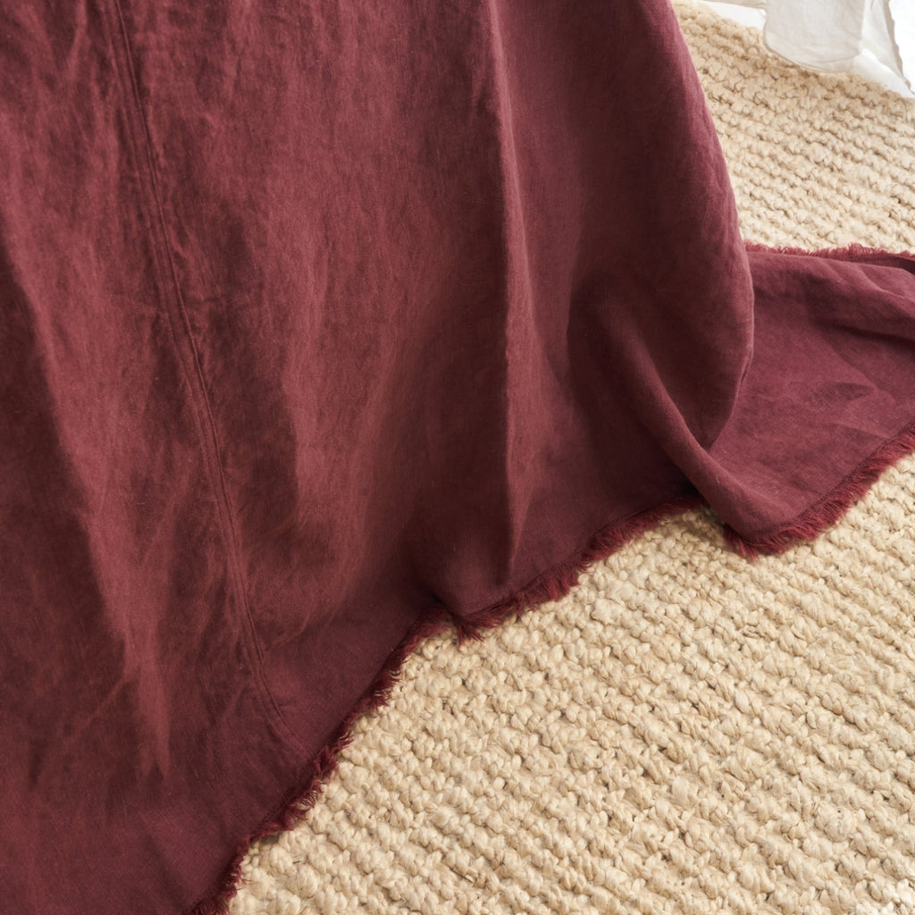 French Flax Linen Heavy Bed Cover in Cherrywood – I Love Linen