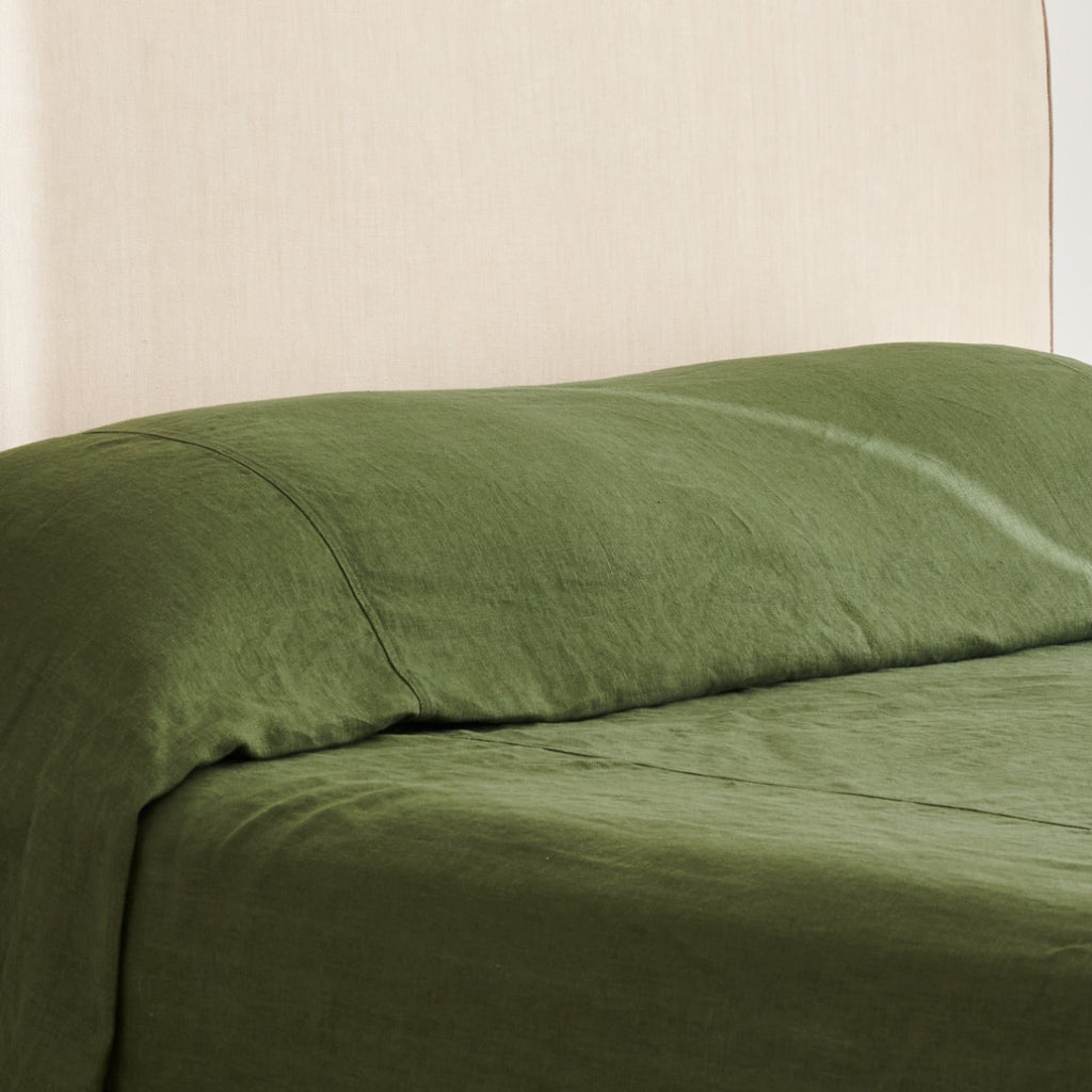 French Flax Linen Heavy Bed Cover in Forest – I Love Linen