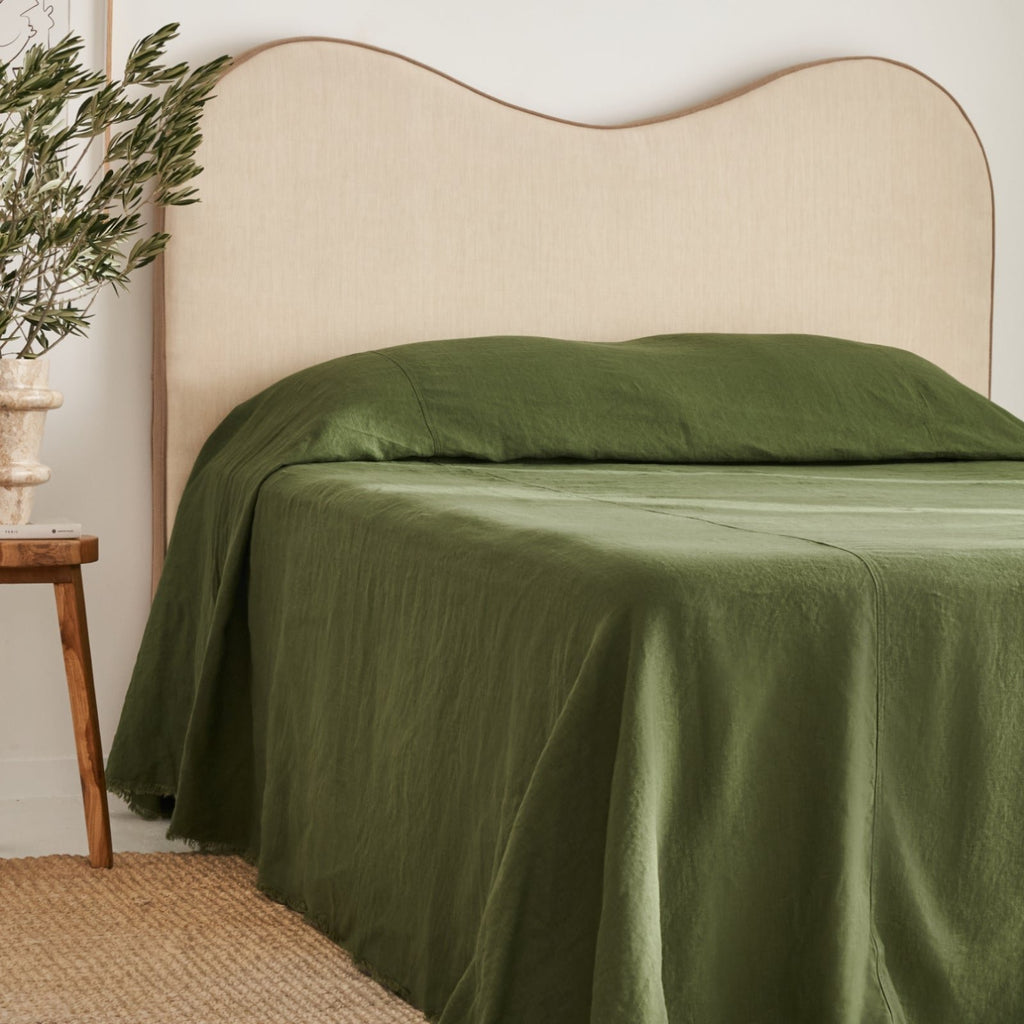 French Flax Linen Heavy Bed Cover in Forest – I Love Linen