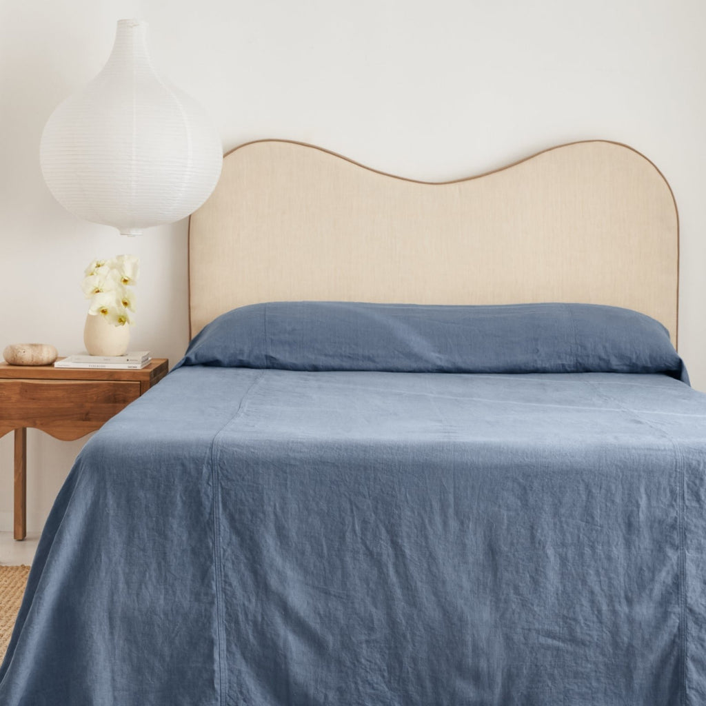 French Flax Linen Heavy Bed Cover in Ocean – I Love Linen