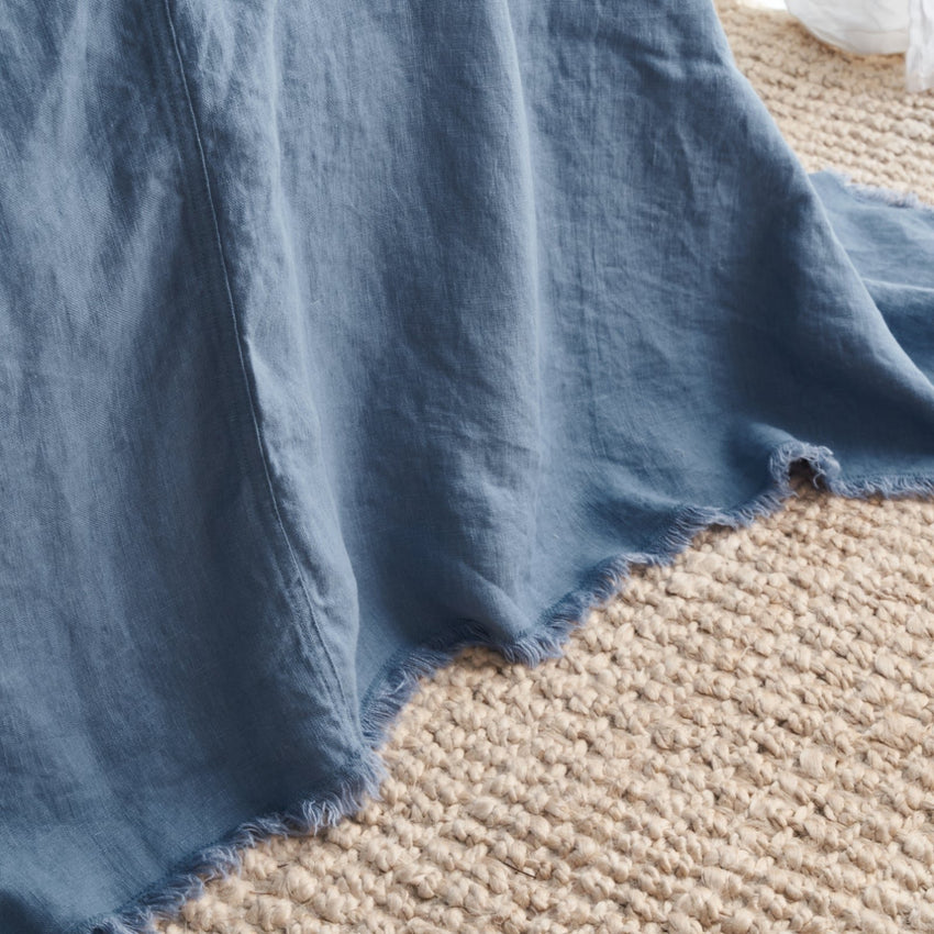 French Flax Linen Heavy Bed Cover in Ocean – I Love Linen