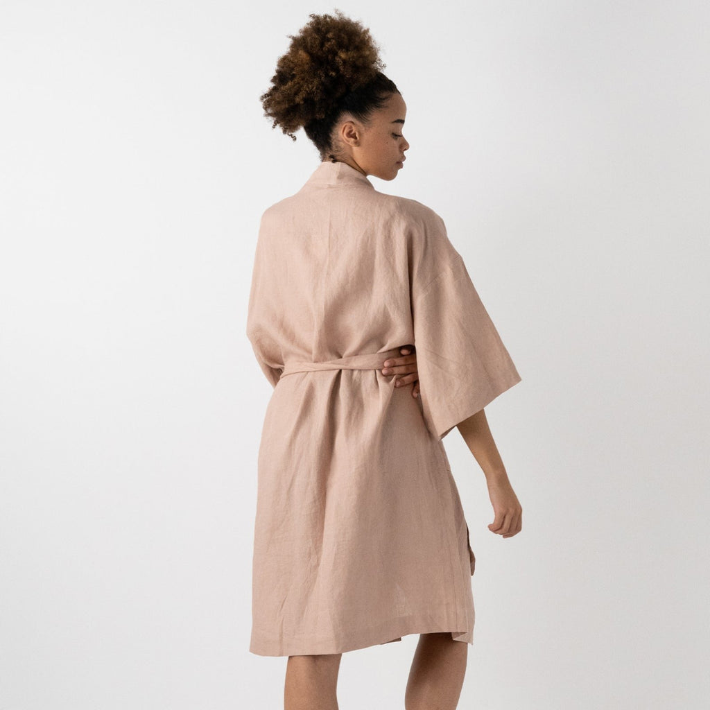 French Flax Linen Robe in Clay – I Love Linen