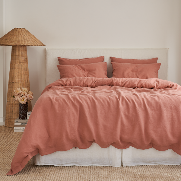 French Flax Linen Quilt Cover in Rosa – I Love Linen
