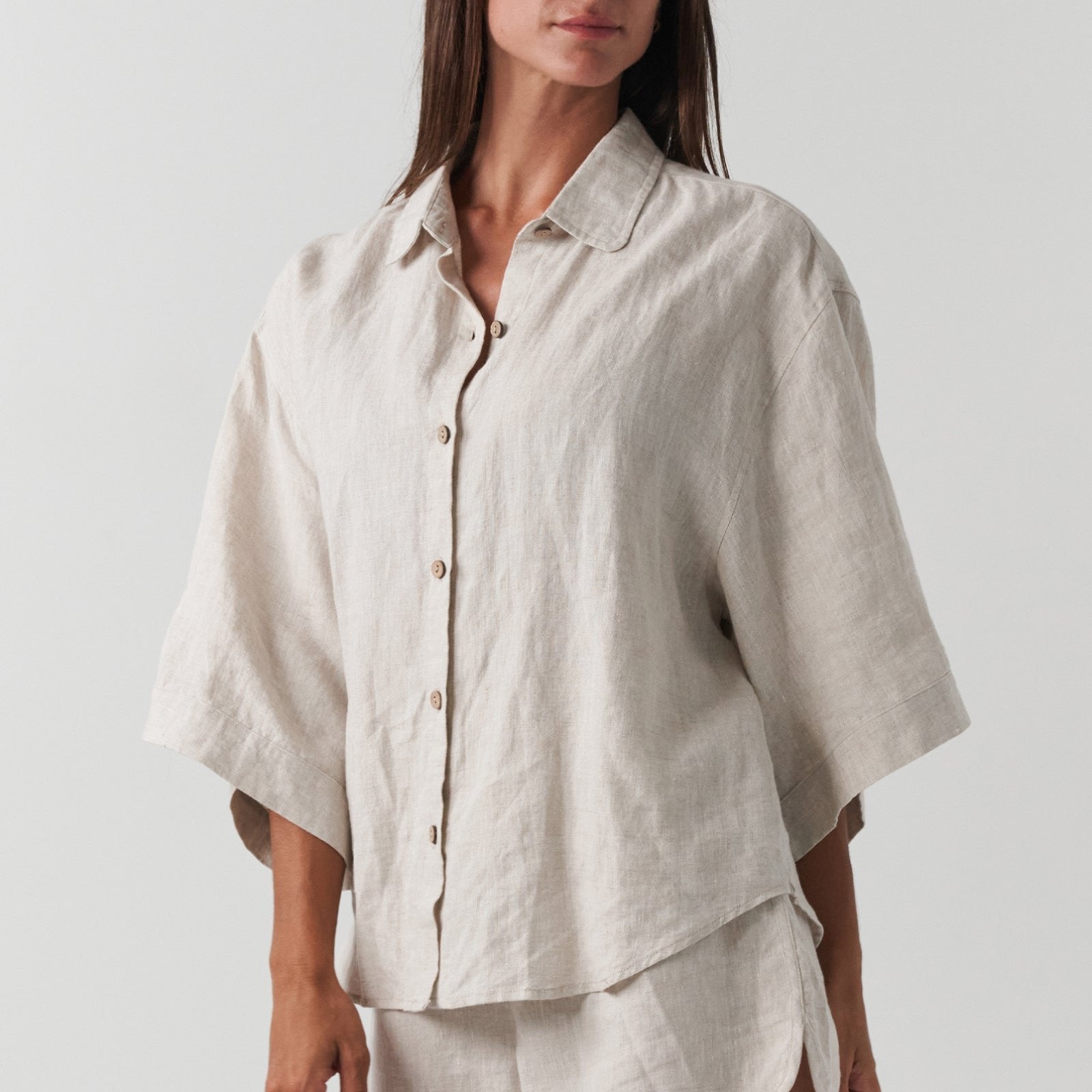 French Flax Linen Ruby Shirt in Natural – I Love Linen