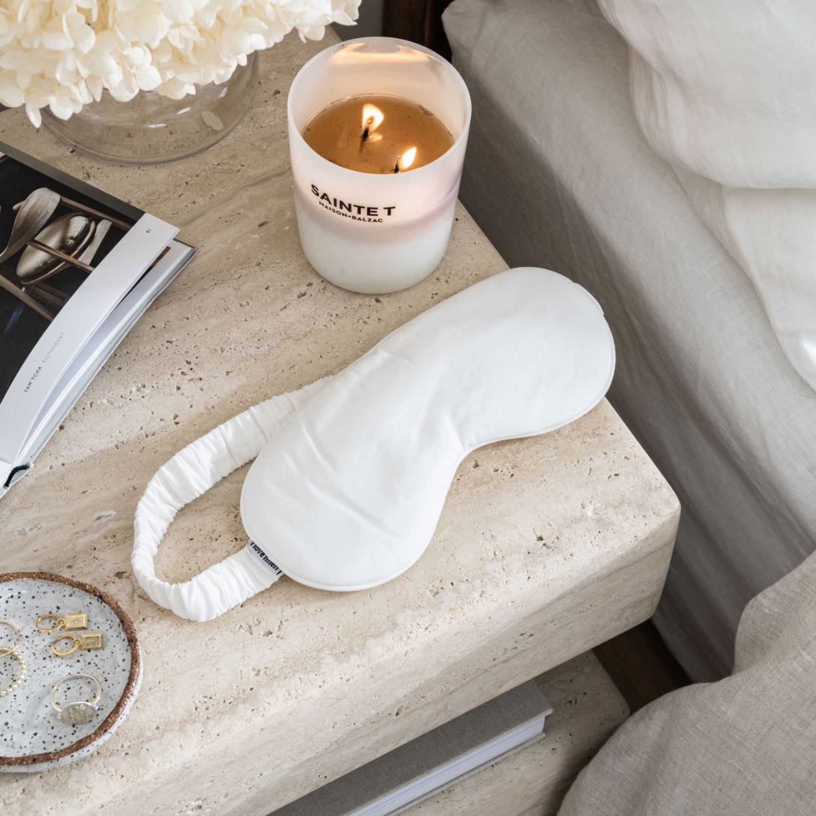 Bamboo Eye Mask in White – I Love Linen